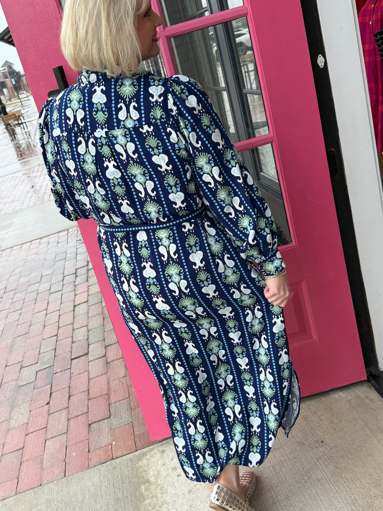 Printed in Blues Dress | Dappled.Shop